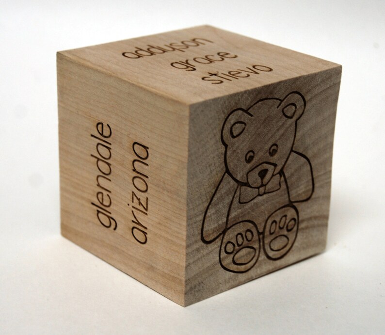 Personalized wooden baby blocks Christening block baptism | Etsy