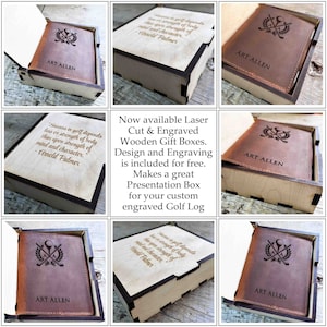 Engraved Leather Golf Log, Laser Engraved Personalized, Diary, Notebook ...