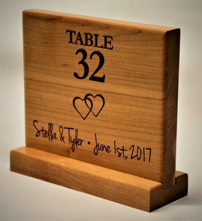 Custom Engraved Solid Maple Table Stands Table Marker Table - Etsy Canada