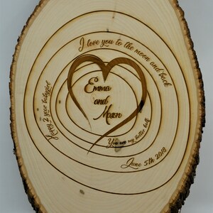 Tree Slice With Custom Engraving Wooden Sign Custom Sign | Etsy Canada