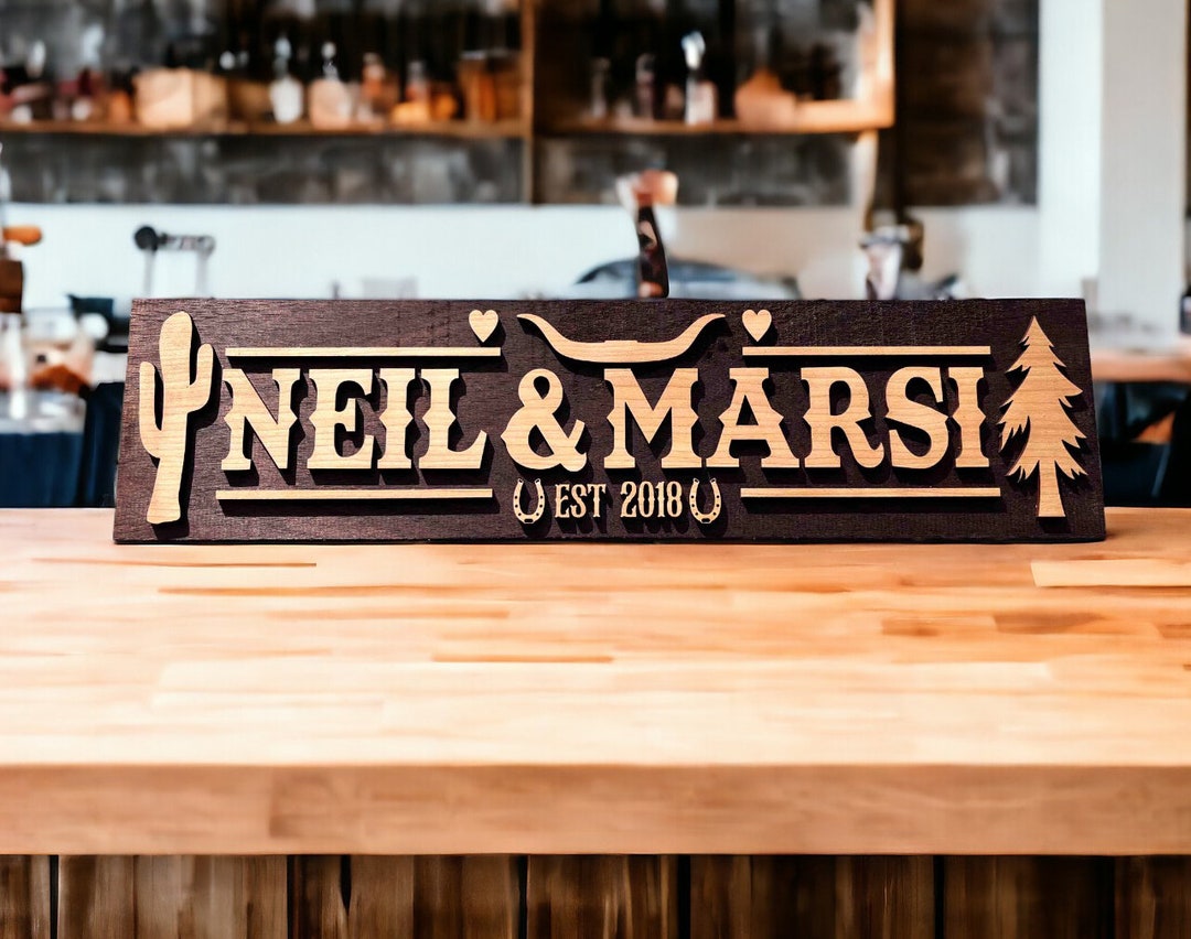 Peruvian Walnut and Canadian Maple Rough Cut Plank Custom Signs - Etsy