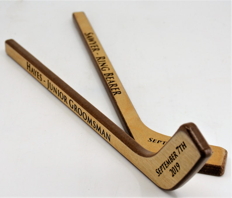 Personalized Mini Hockey Sticks Ring Bearer Gift Groomsman | Etsy