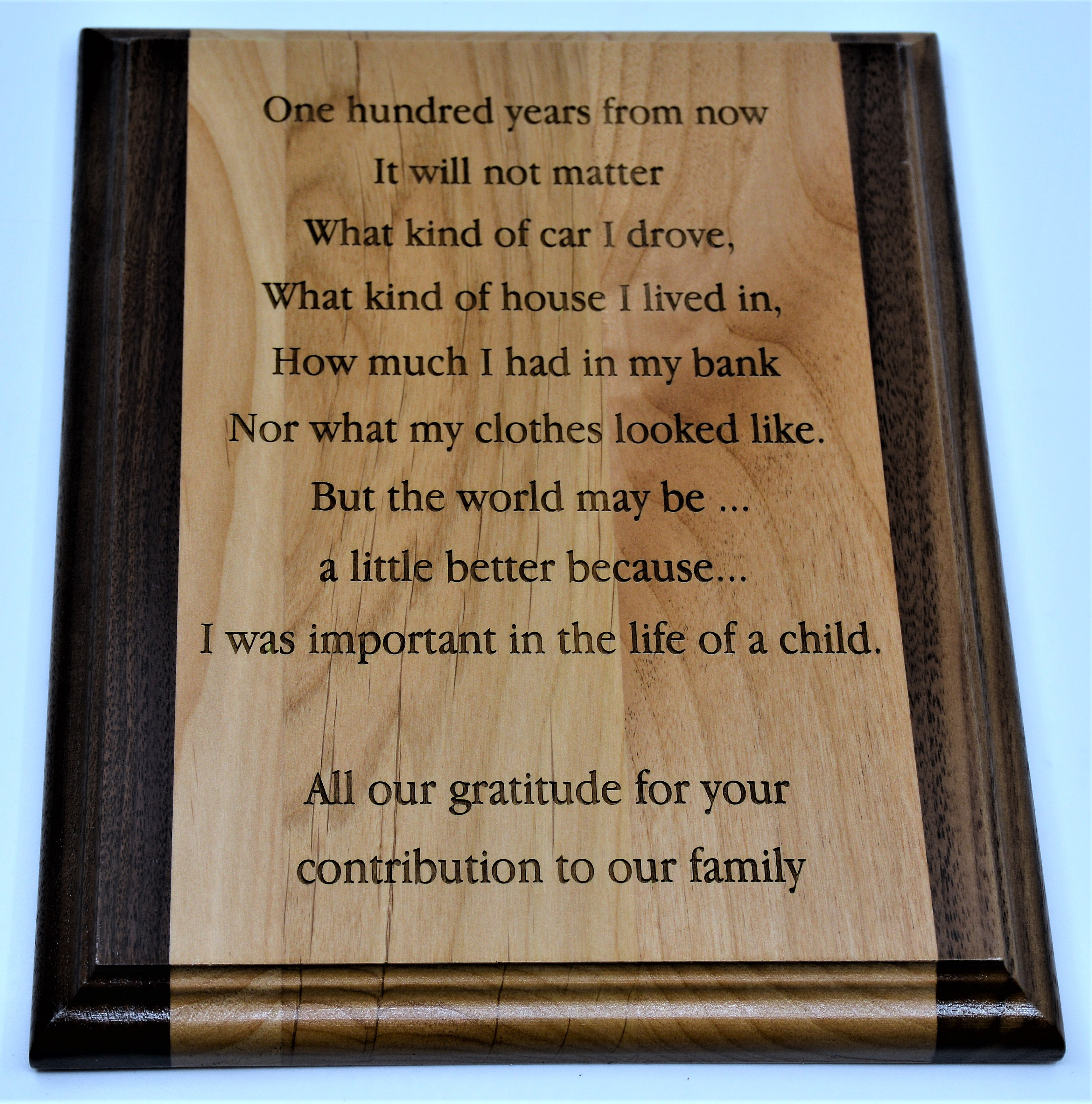 Custom Engraved and Personalized Two Tone Wooden Plaque | Etsy