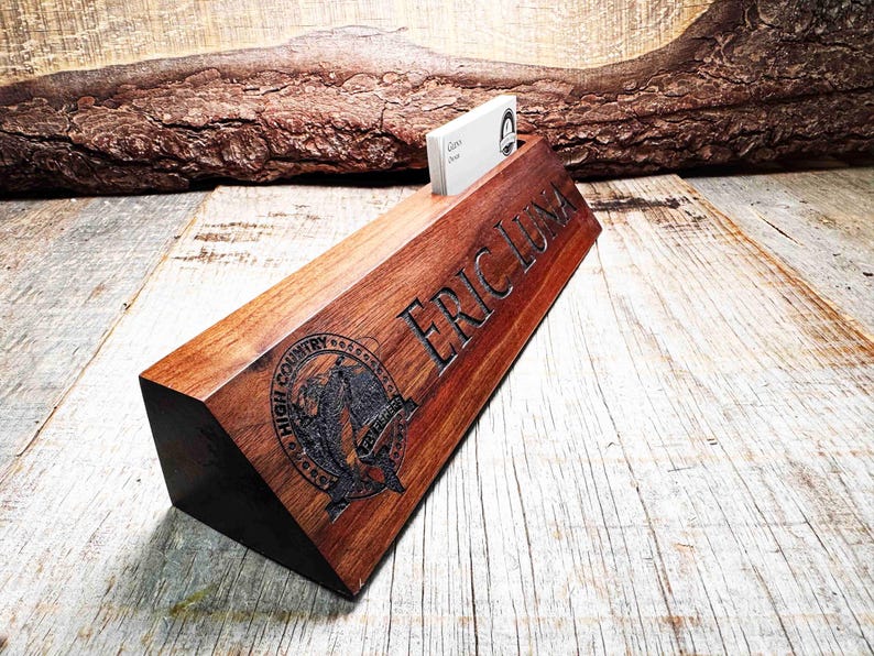 Engraved Wooden Desk Name Plates 10 Inch Solid Walnut Wood, Custom ...