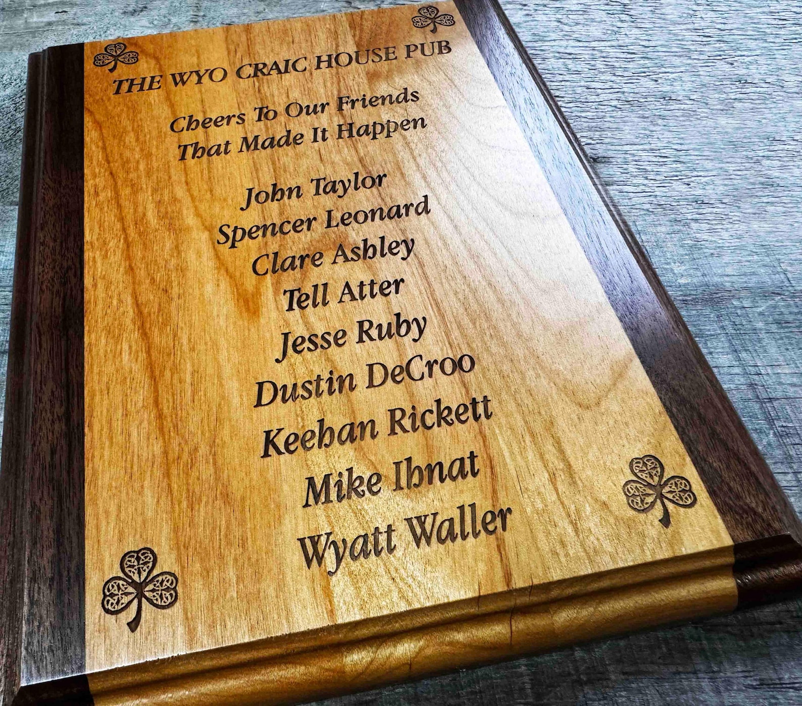 Custom Engraved Plaque Personalized Two Tone Wooden Plaque - Engraving ...