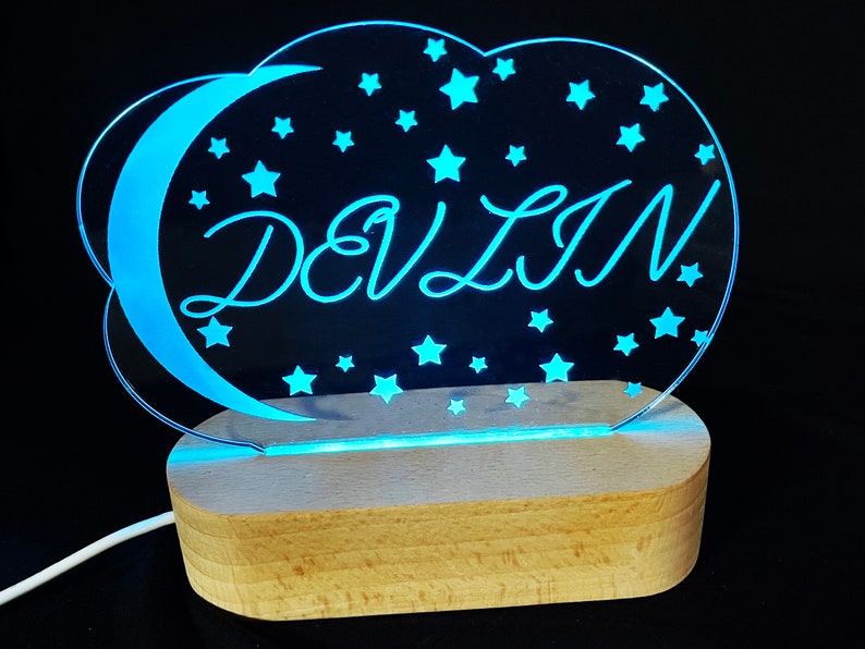 Custom Name Night Light, 7 Colors Personalized Night Light Baby Name ...