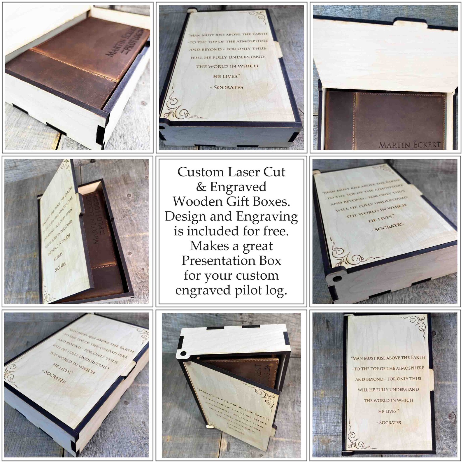Pilots Log Laser Engraved Personalized, Diary, Notebook, Personalized ...