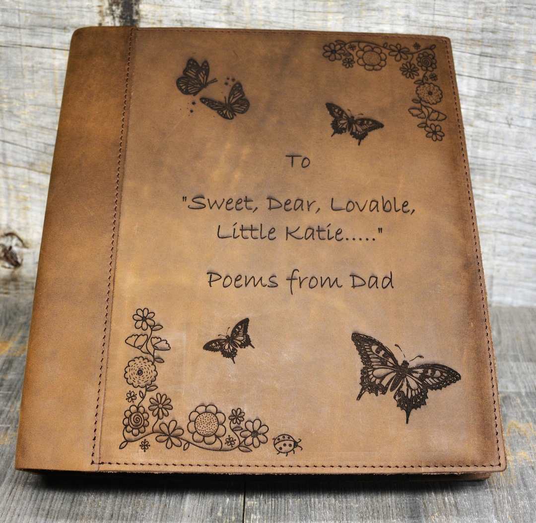 Leather Binder Cover Personalized Leather Engraved Diary - Etsy