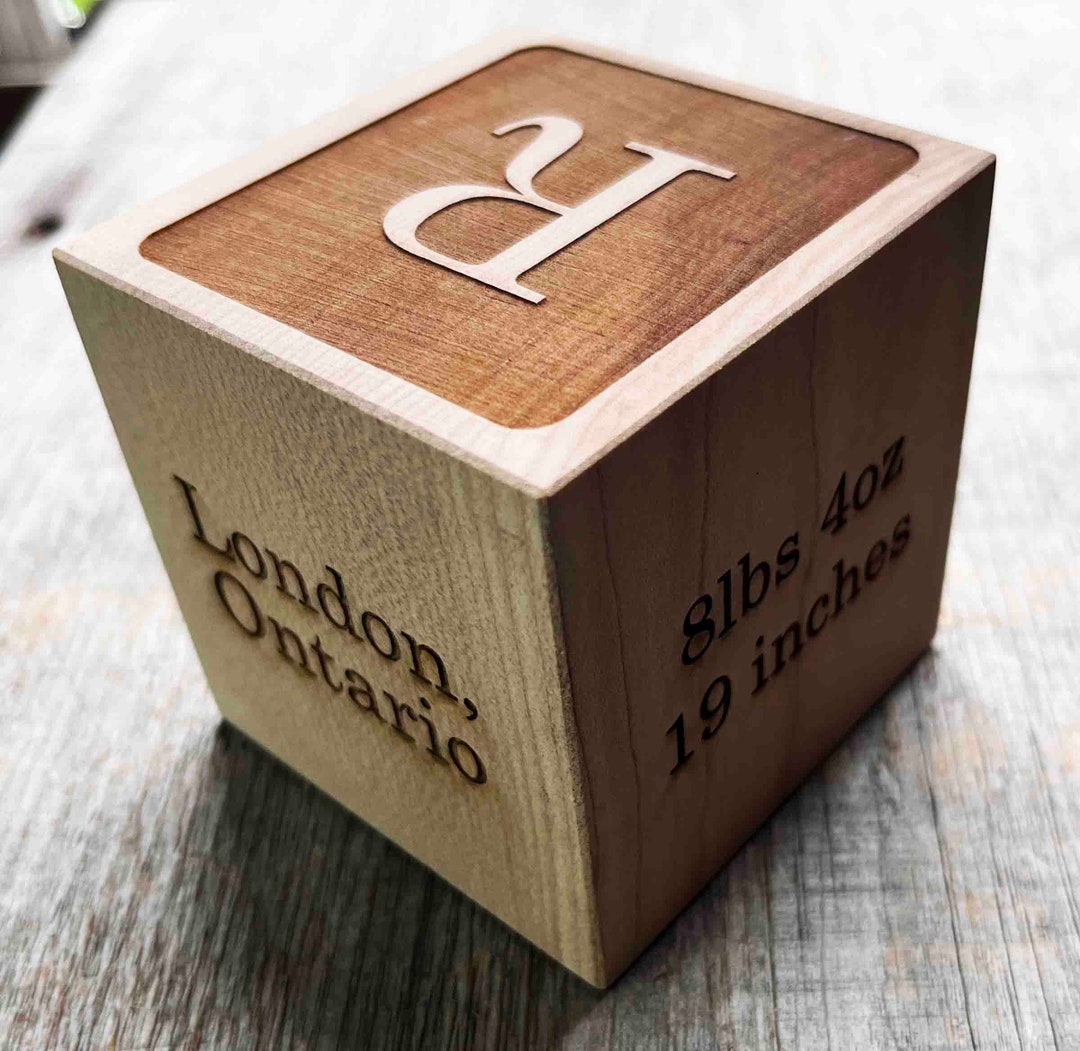 Personalized Wooden Baby Blocks, Christening Block, Baptism Block ...