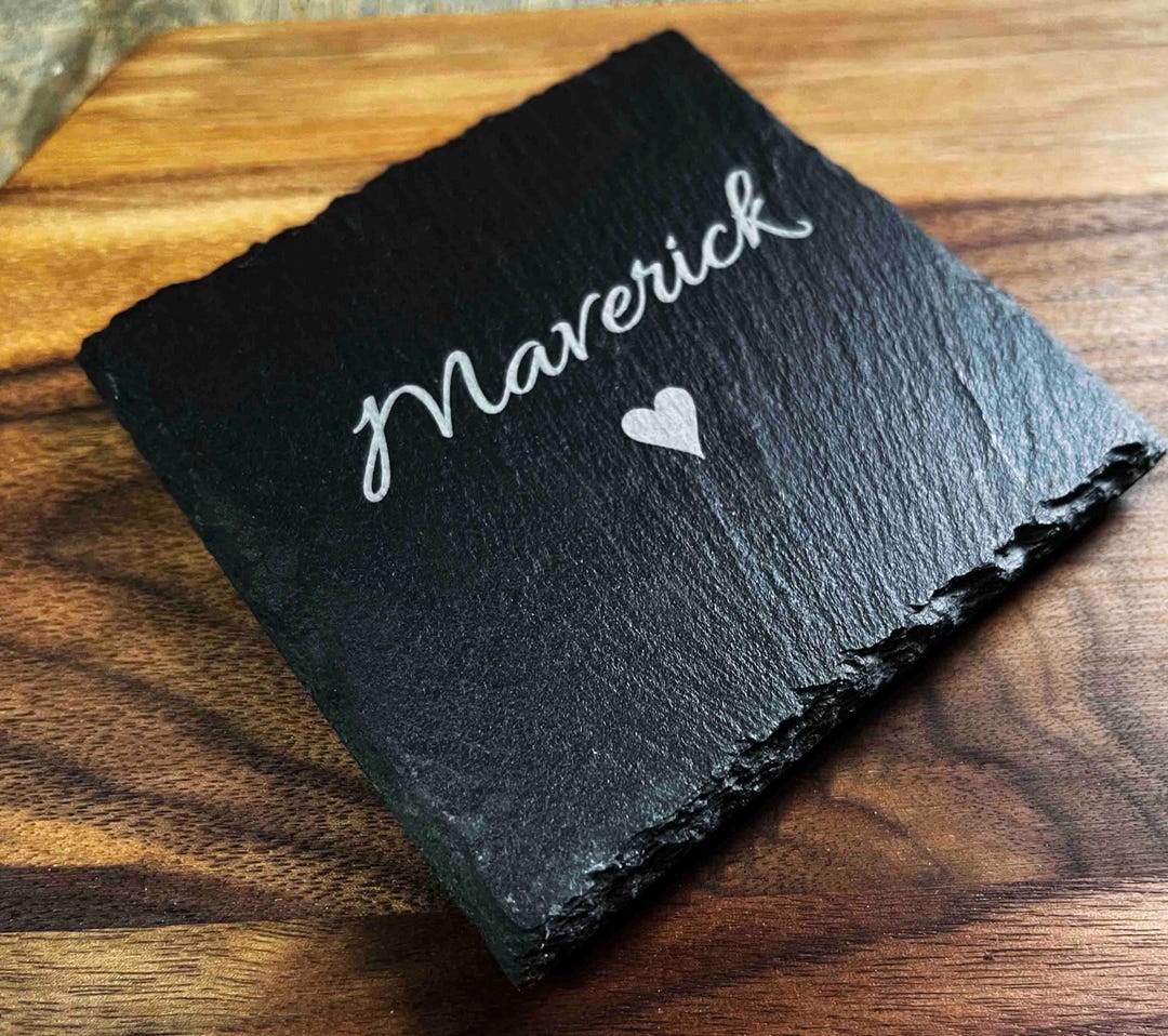 Laser Engraved and Customized Slate Coasters Individually Engraved. - Etsy