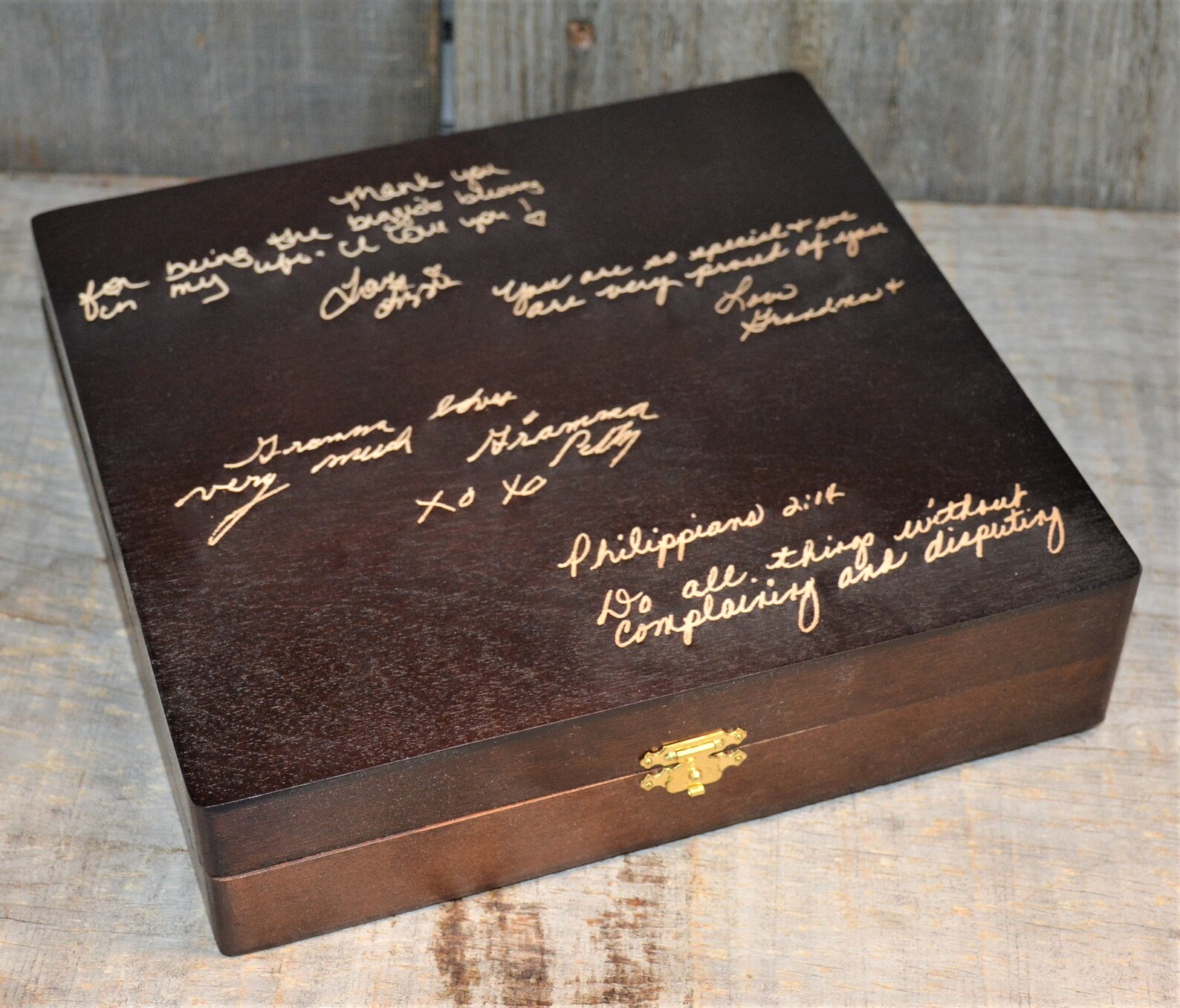 Handwriting Engraved Into This Custom Engraved Wooden Box - Etsy