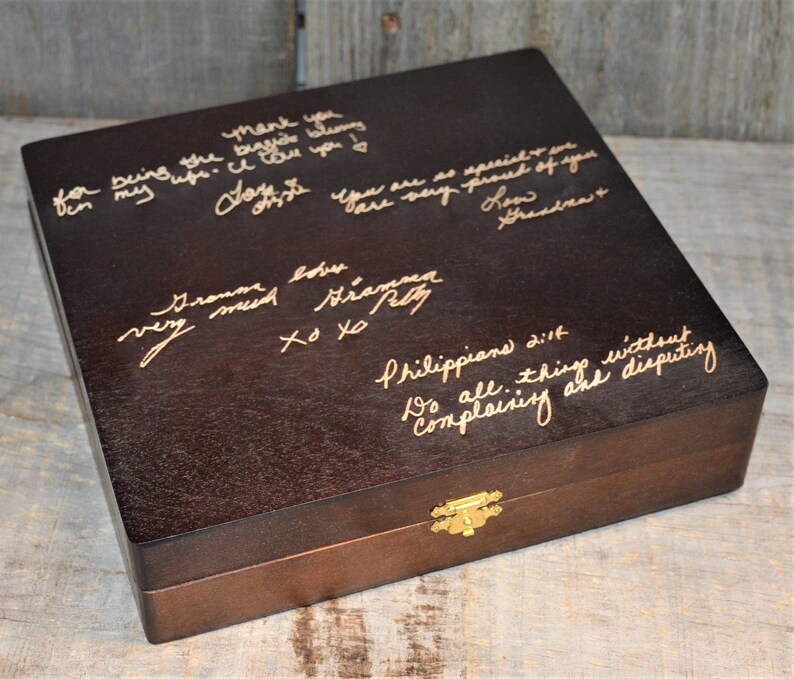 Handwriting Engraved Into This Custom Engraved Wooden Box - Etsy