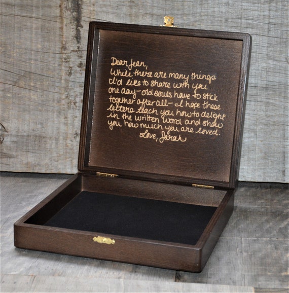 Handwriting Engraved Into This Custom Engraved Wooden Box - Etsy