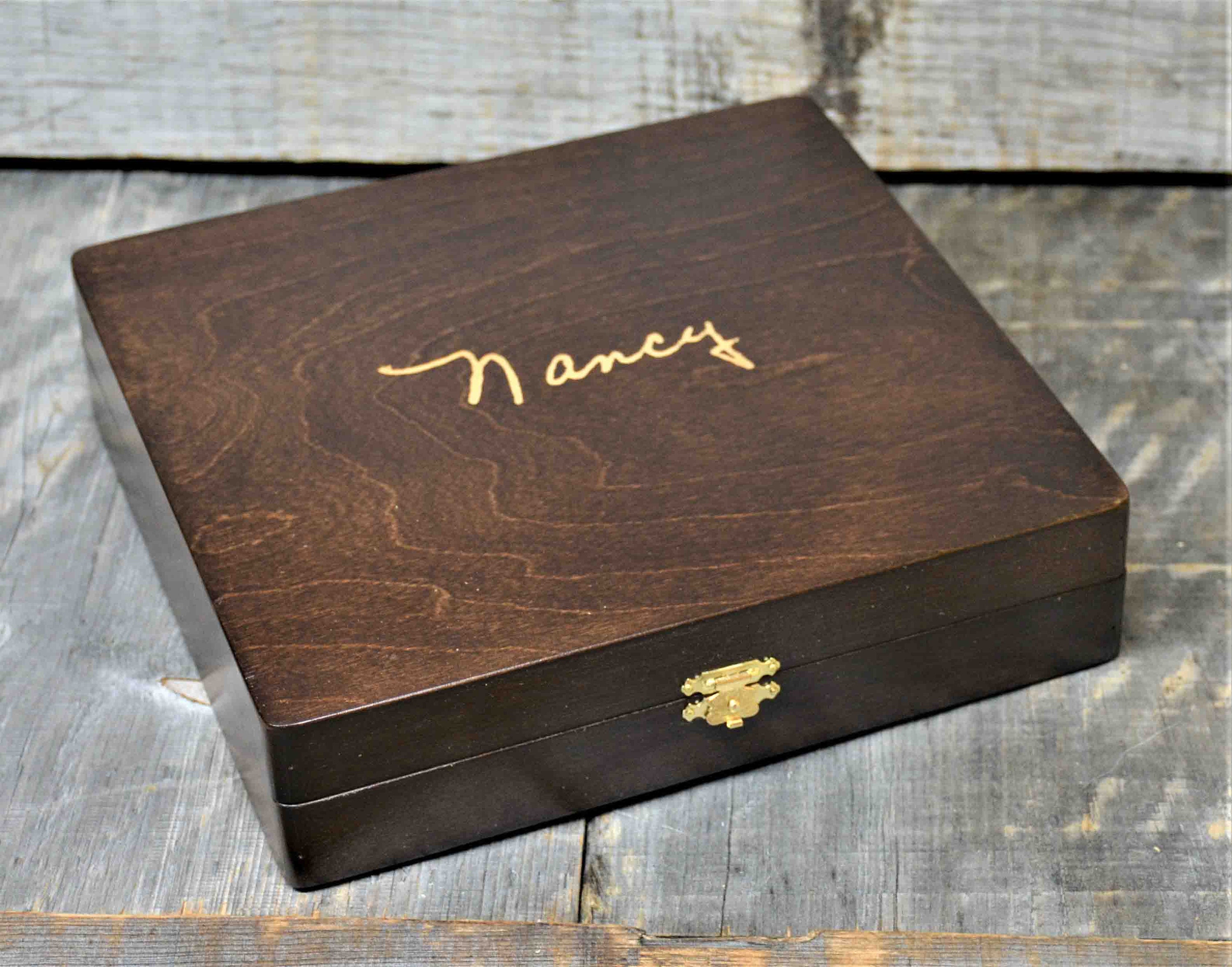 Handwriting Engraved Box. These Custom Engraved Wooden Boxes | Etsy