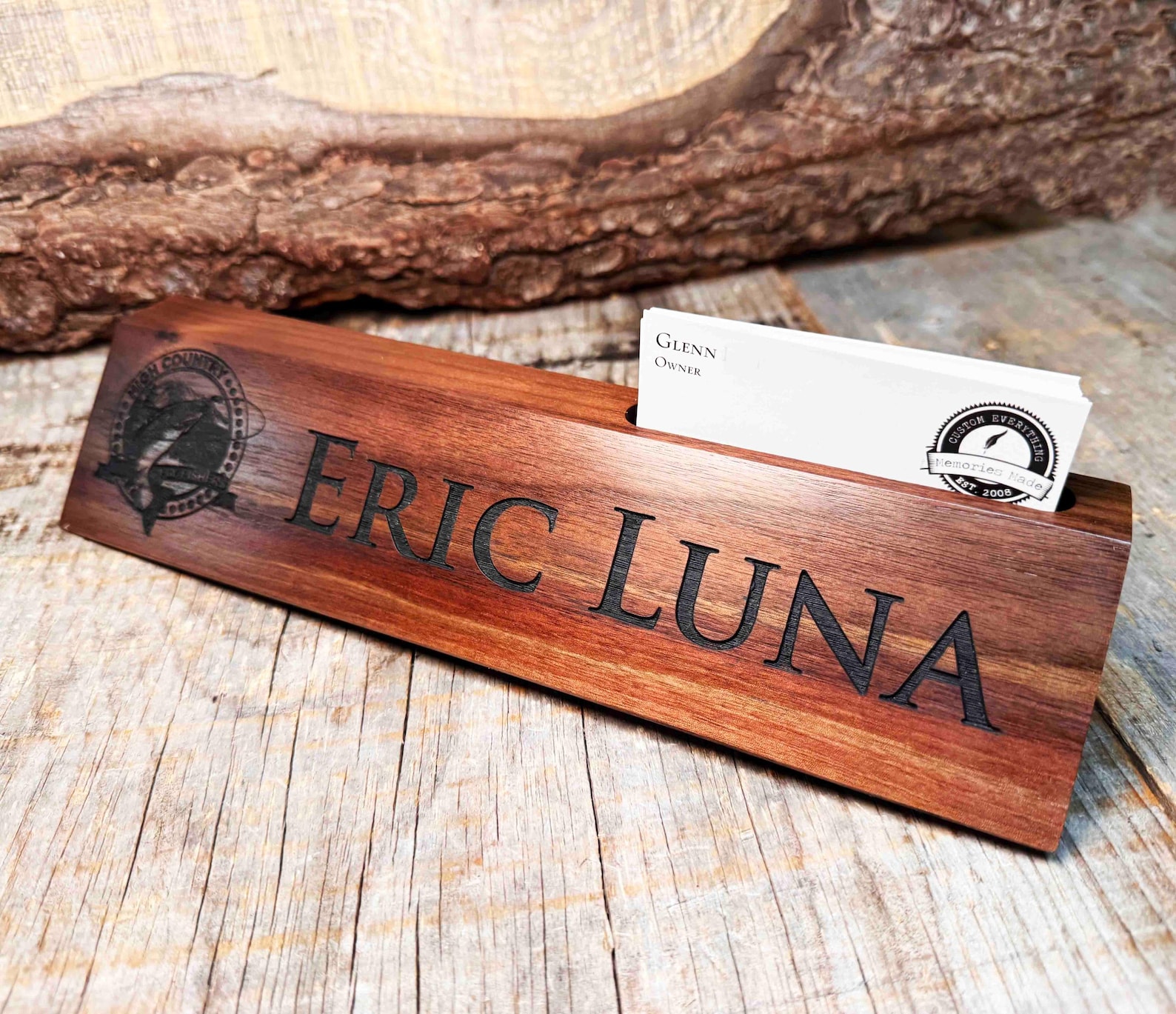 Engraved Wooden Desk Name Plates 10 Inch Solid Walnut Wood, Custom ...
