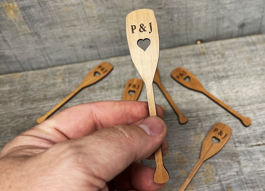Mini Oars Engraved and Cut by Laser as Requested. Maple or Cherry Wood ...