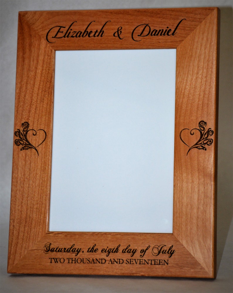 Walnut or Alder Laser Engraved Wooden Picture Frames - Etsy