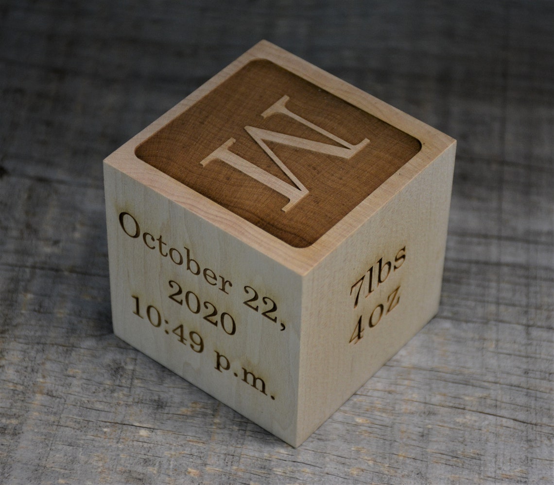 Personalized Wooden Baby Blocks Christening Block Baptism - Etsy