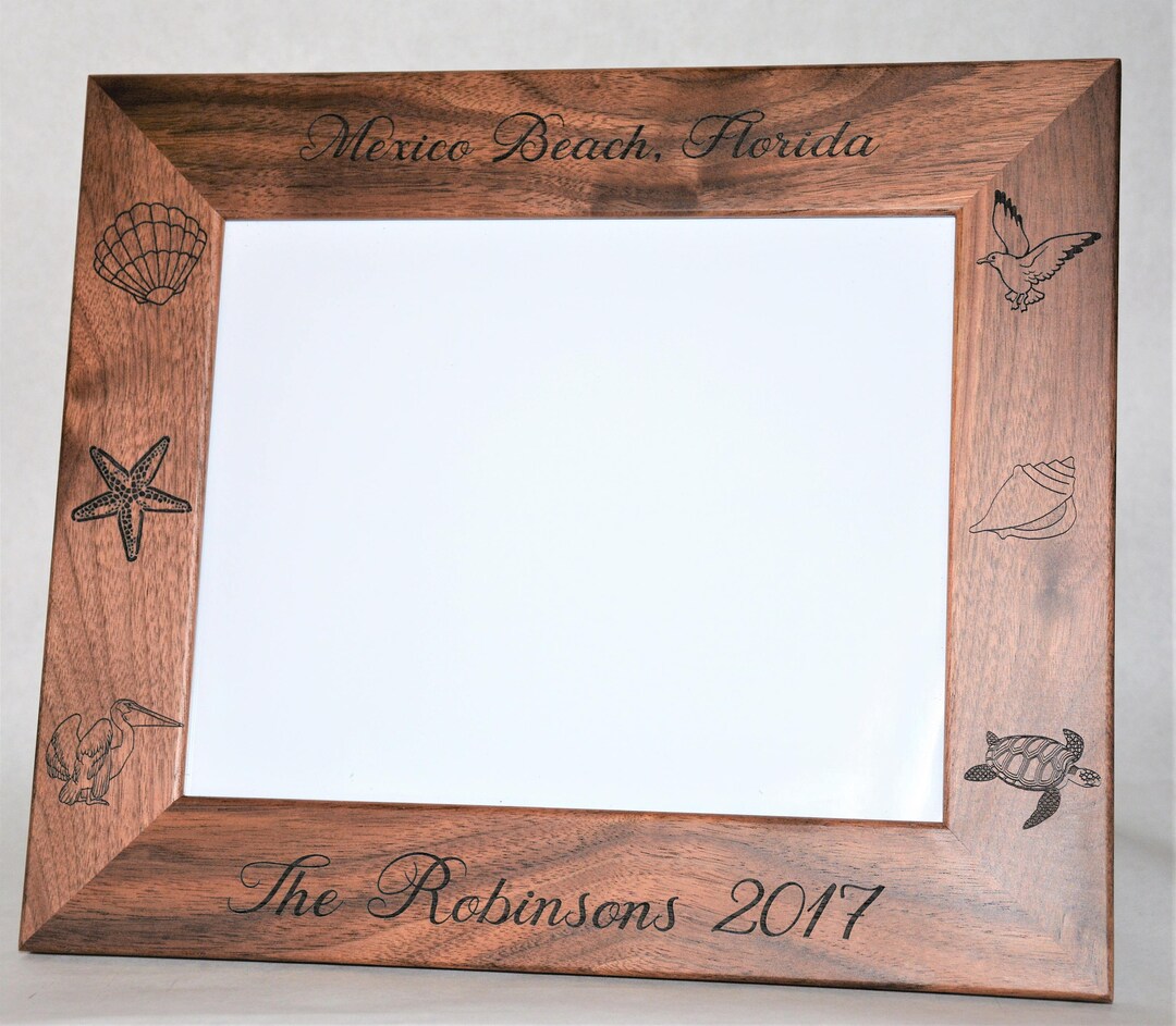 Walnut or Alder Laser Engraved Wooden Picture Frames Personalized. All ...