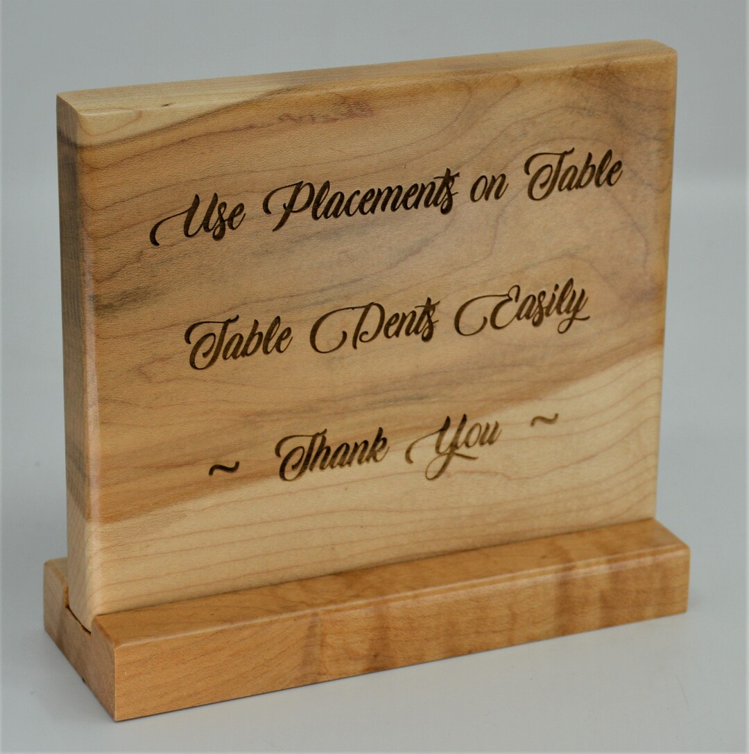 Custom Engraved Solid Maple Table Stands, Table Marker, Table ...