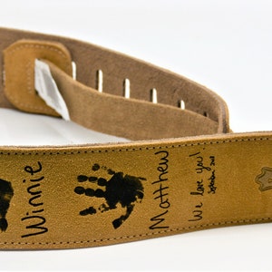 Baby Hand Prints Engraved Guitar Strap,fathers Day, Dads Birthday ...