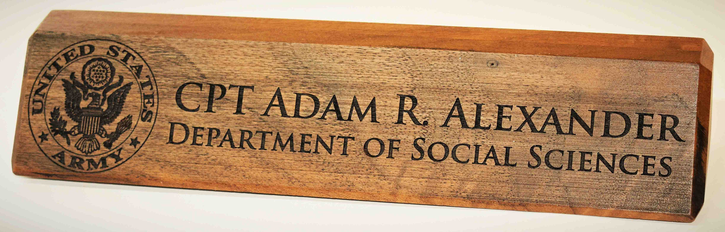 Engraved Wooden Desk Name Plates 10 Inch solid Walnut wood | Etsy