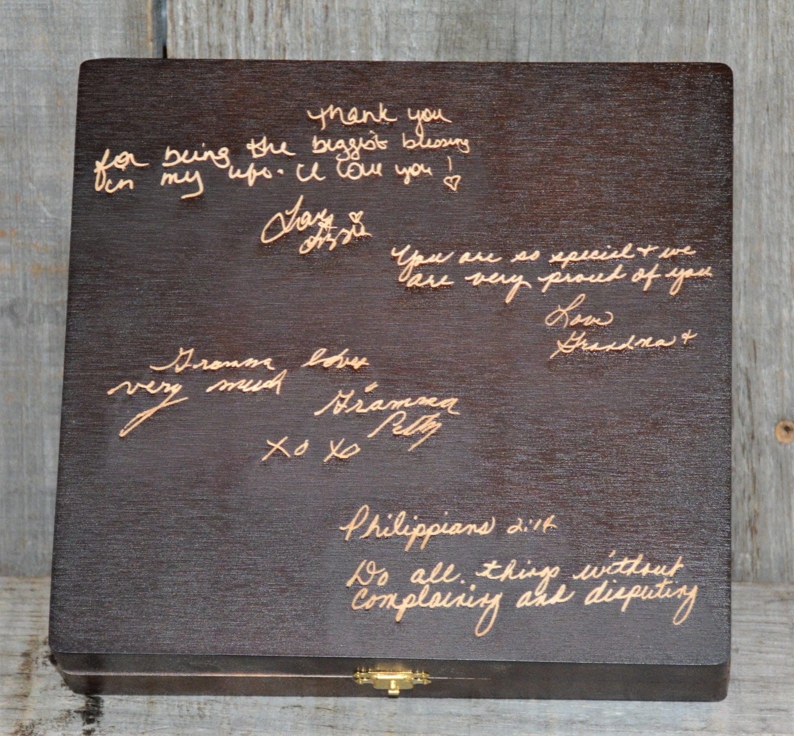 Handwriting Engraved Into This Custom Engraved Wooden Box - Etsy