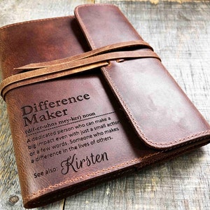 Engraved Leather Journal Refillable, Personalized, Engraved , Diary ...