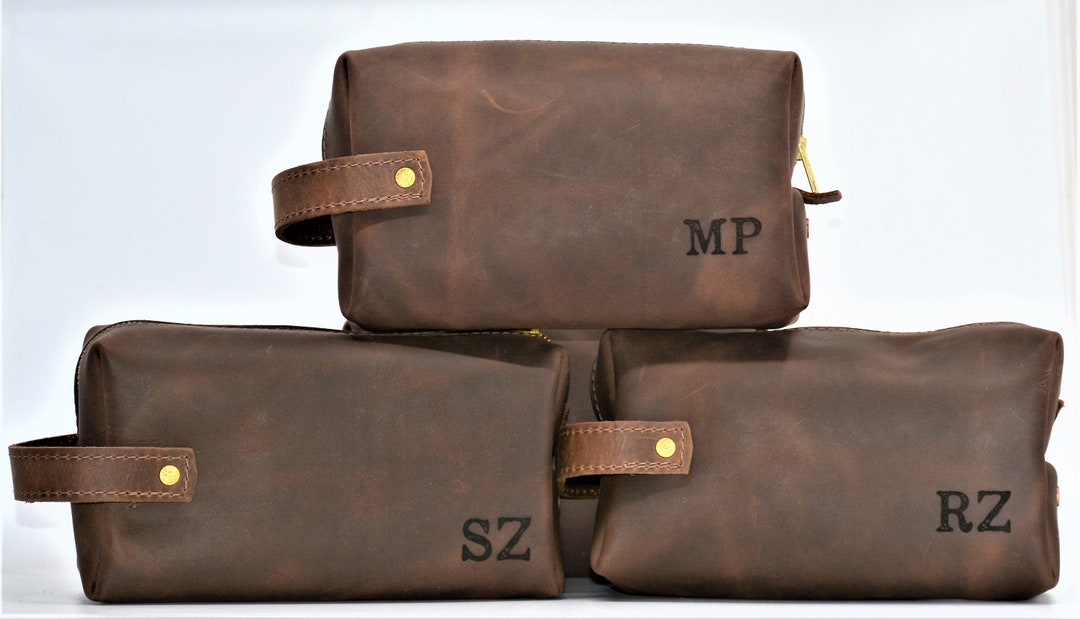 Leather Dopp Kit Personalized and Custom Engraved Gift for - Etsy