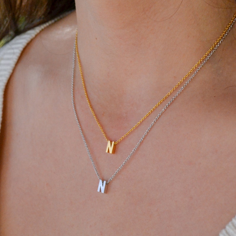 Letter N Necklace - Etsy