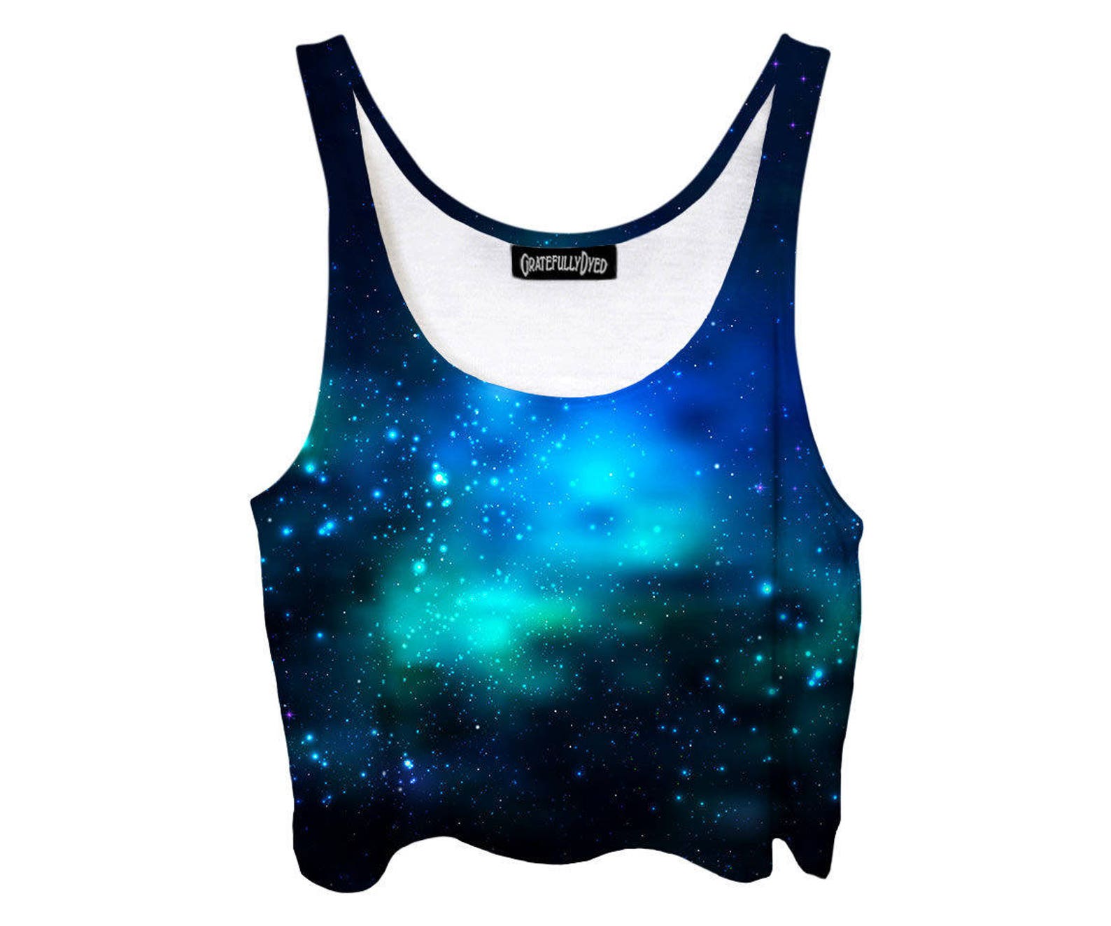 Deep Sea Space Crop Top Blue Green Ocean Galaxy Dark - Etsy