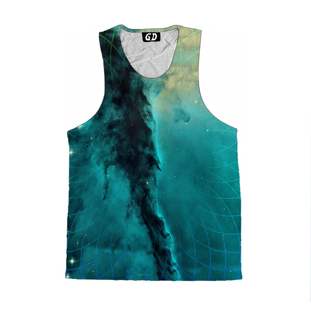 Cloud Galaxy Tank Top Blue Green Space Shirt Festival - Etsy