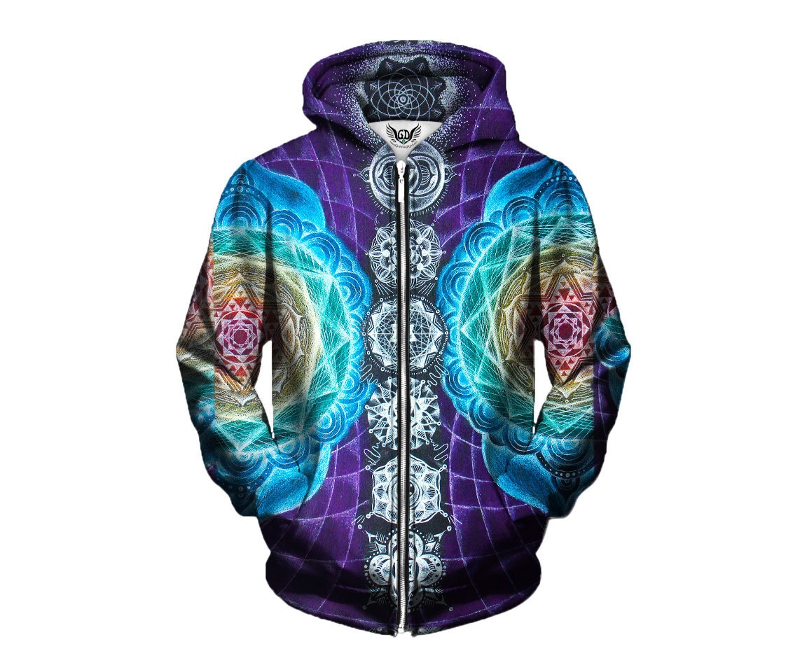 Psychedelic Zip Up Hoodies Trippy Visionary Artwork | Etsy