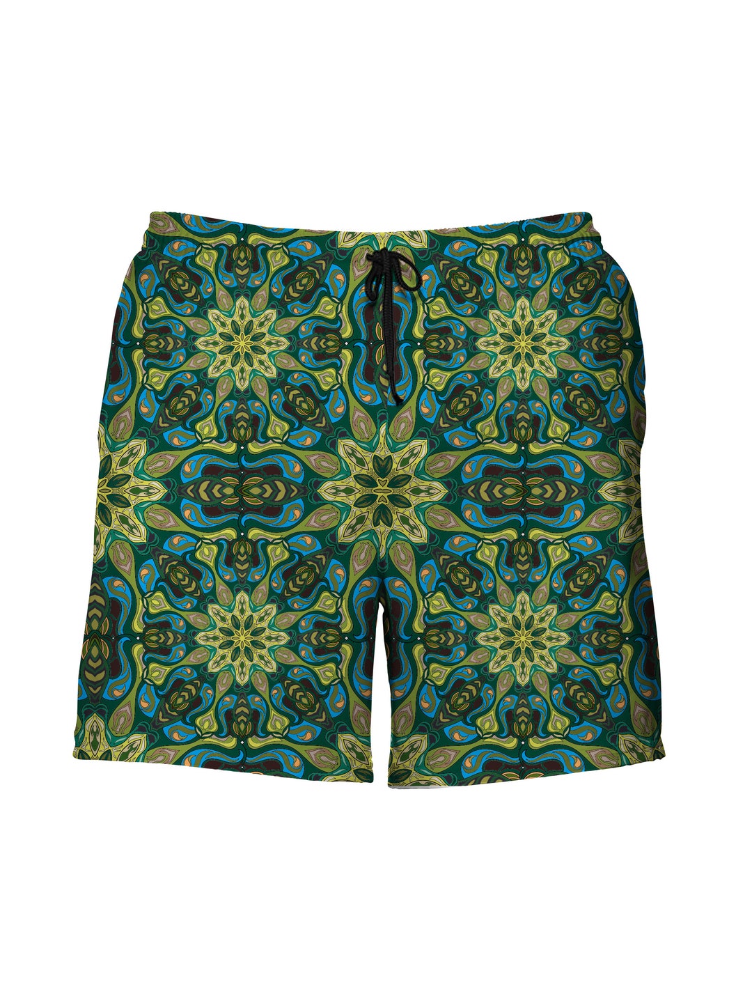 Mens Swim Suit Psychedelic Mandala Swim Trunks Geometric Shorts ...