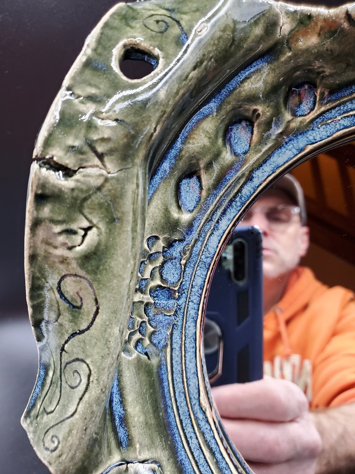 Whimsical Mirror Handmade Studio Pottery Made on Potters | Etsy