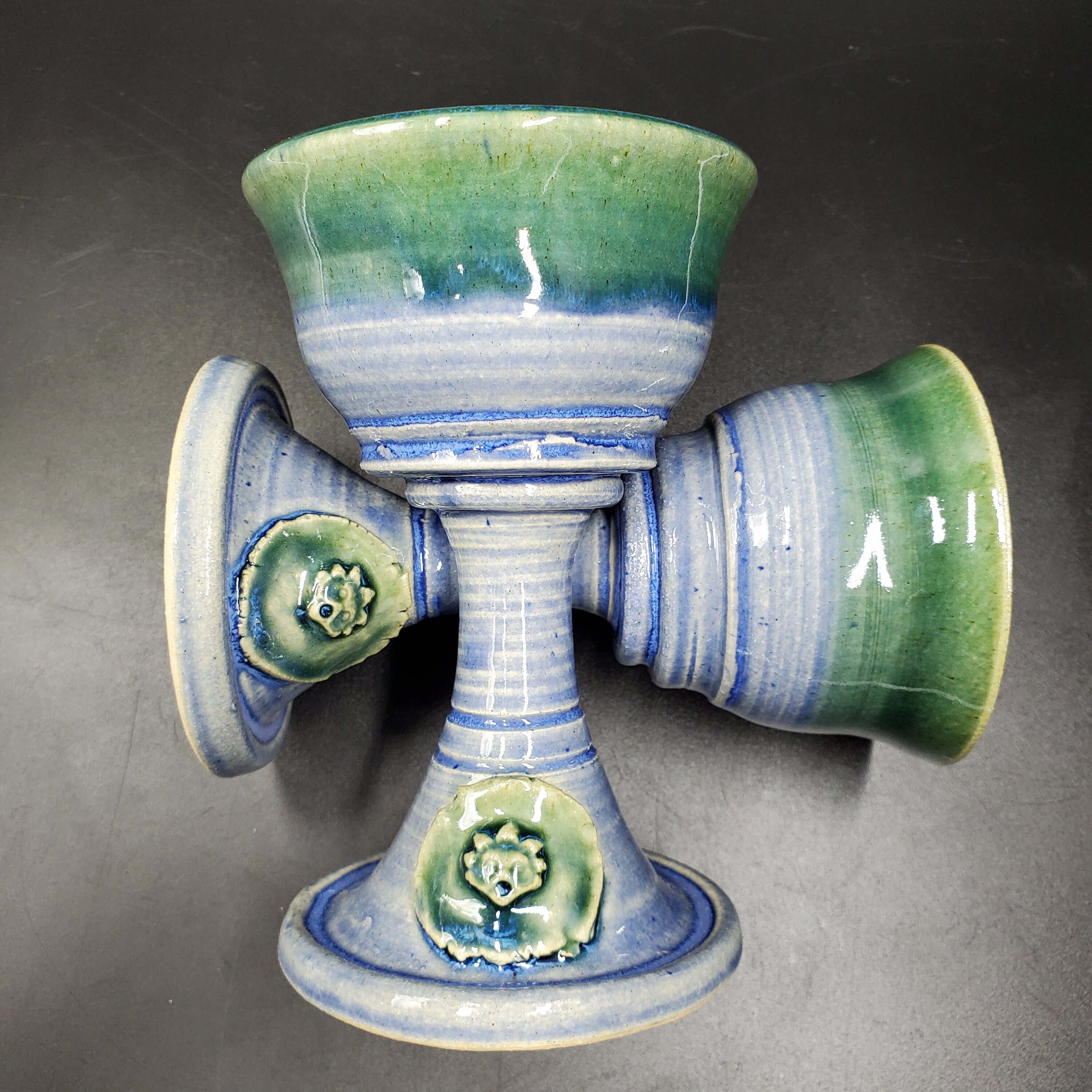 Pair of Handmade Goblets; Pottery Wine Goblets; Handmade Wine Glasses ...