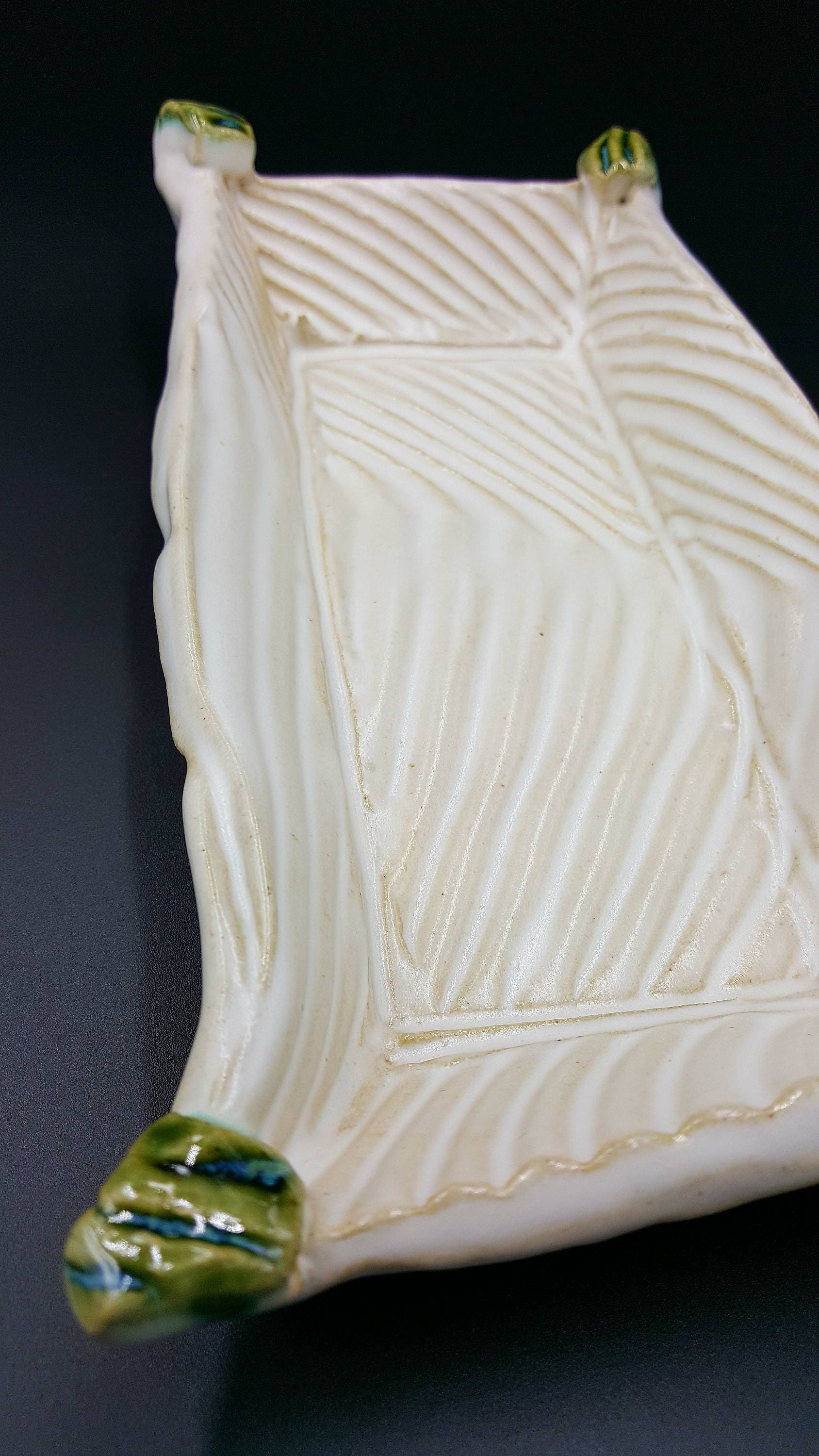 Handmade Pottery Serving Tray Ceramic Art Deco Zig-zag | Etsy