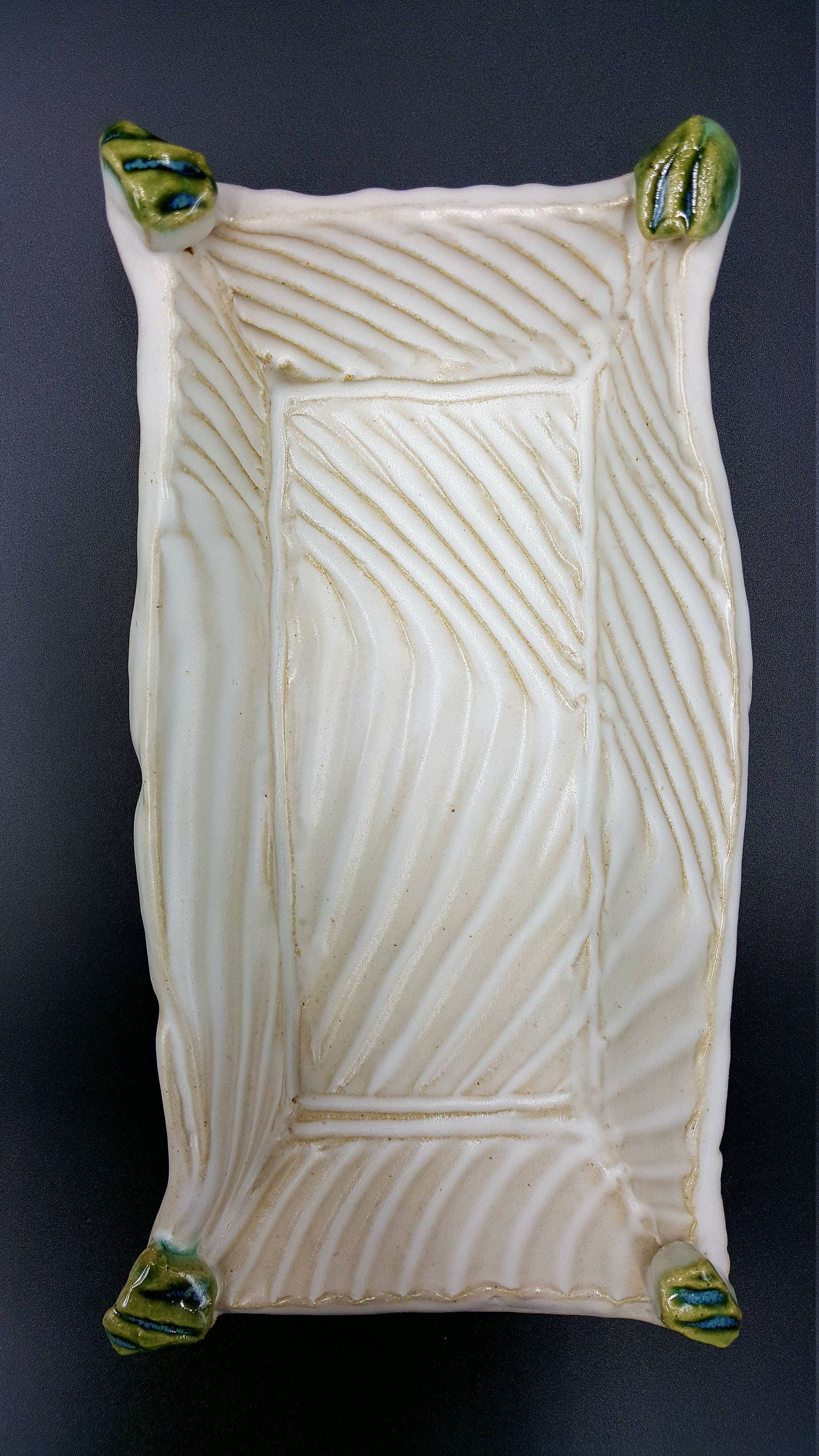 Handmade Pottery Serving Tray Ceramic Art Deco Zig-zag | Etsy