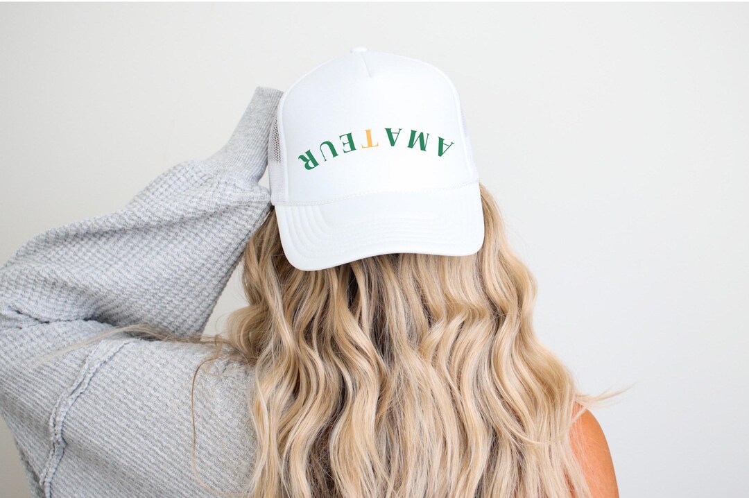 Embroidered Golf Trucker Hat: White Foam, Backwards Amateur Design - Etsy