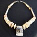 Shell and Bone Necklace. Tribal Art Work Necklace. With Large Bone ...