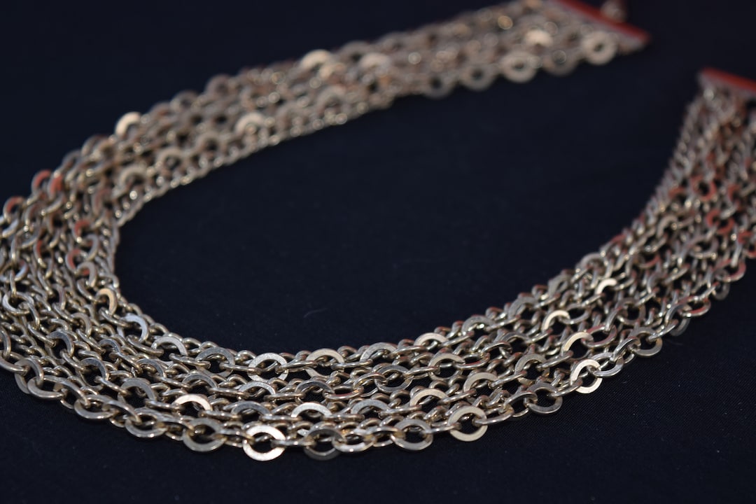 Vintage 1950’s Chain Link Necklace. Chain Link Choker Necklace. - Etsy