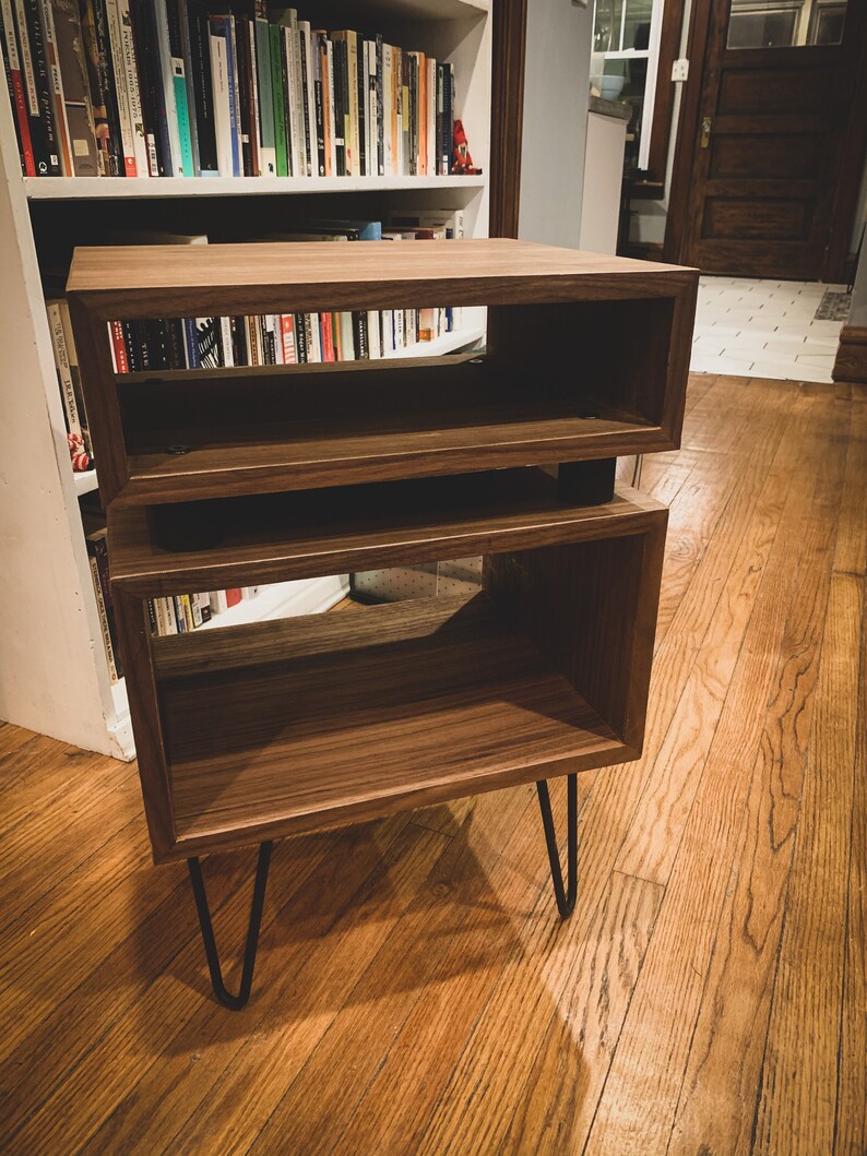 The Stack Nightstand Mid Century Nightstand/side Table - Etsy