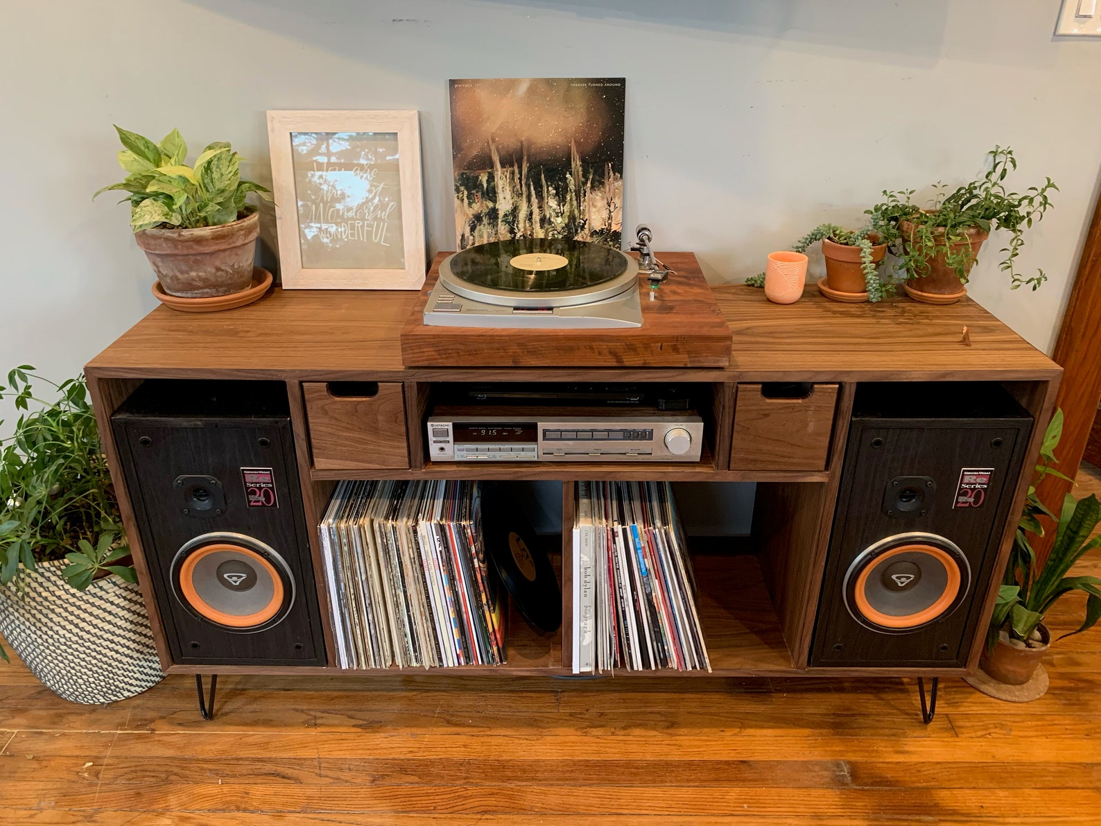 Mid Century Console Record Player Console - Etsy Canada