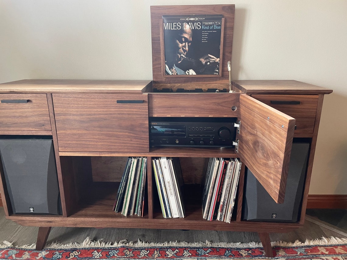 The Modern Hi-fi Stereo and Record Player Credenza Console | Etsy