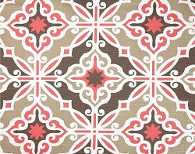 Orange Medallion Fabric Medallion White Coral by Littlerhodydesign ...