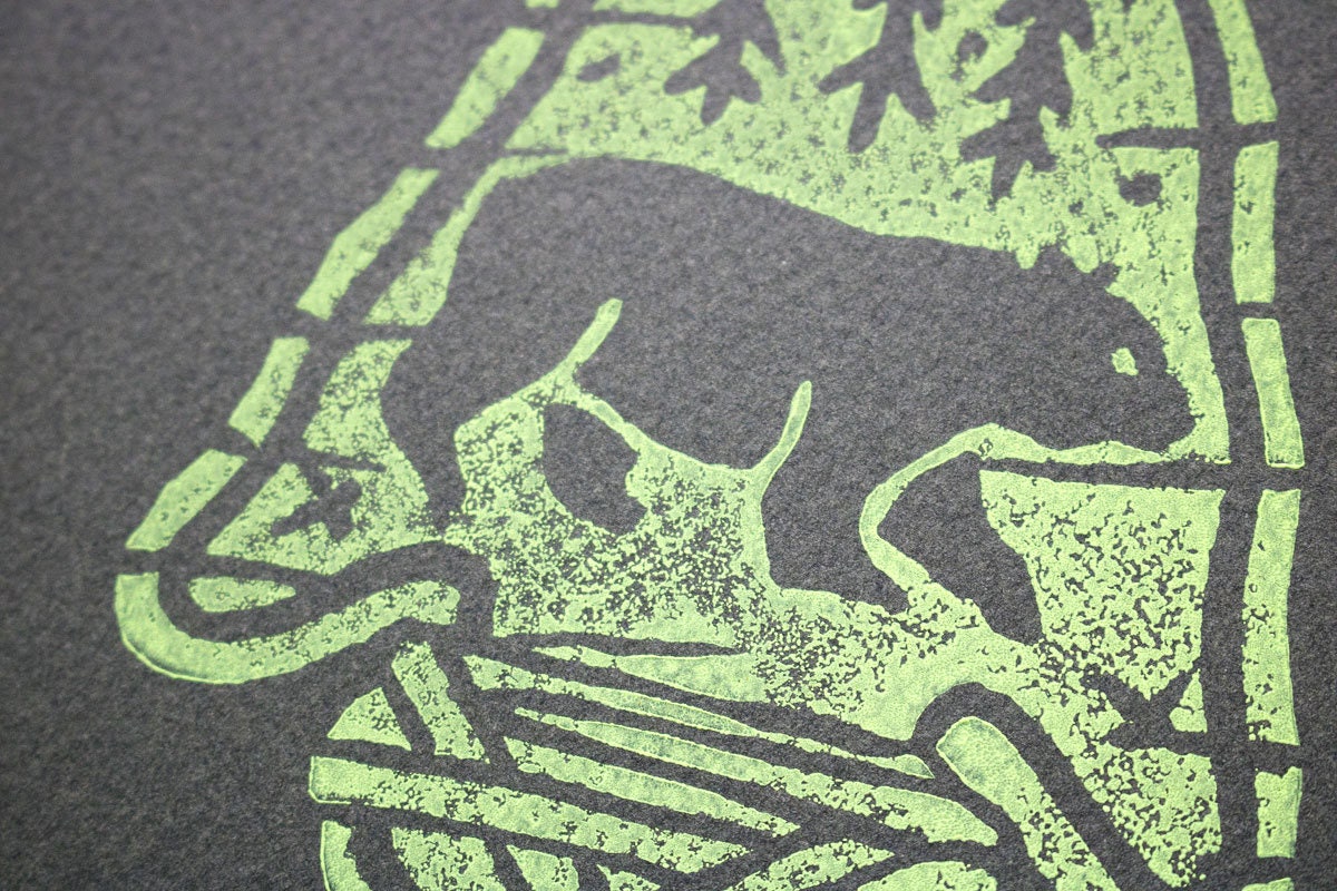 Block Print the Great Black Bear Variant - Etsy Canada