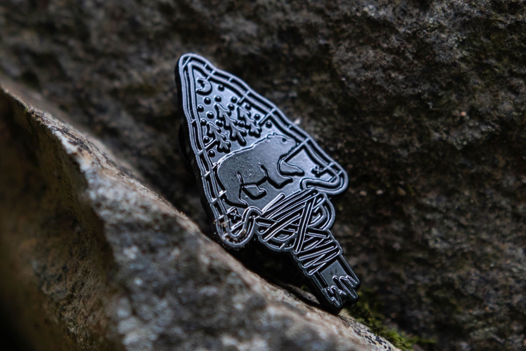 Enamel Pin - Black on Black - the Great Black Bear - Etsy