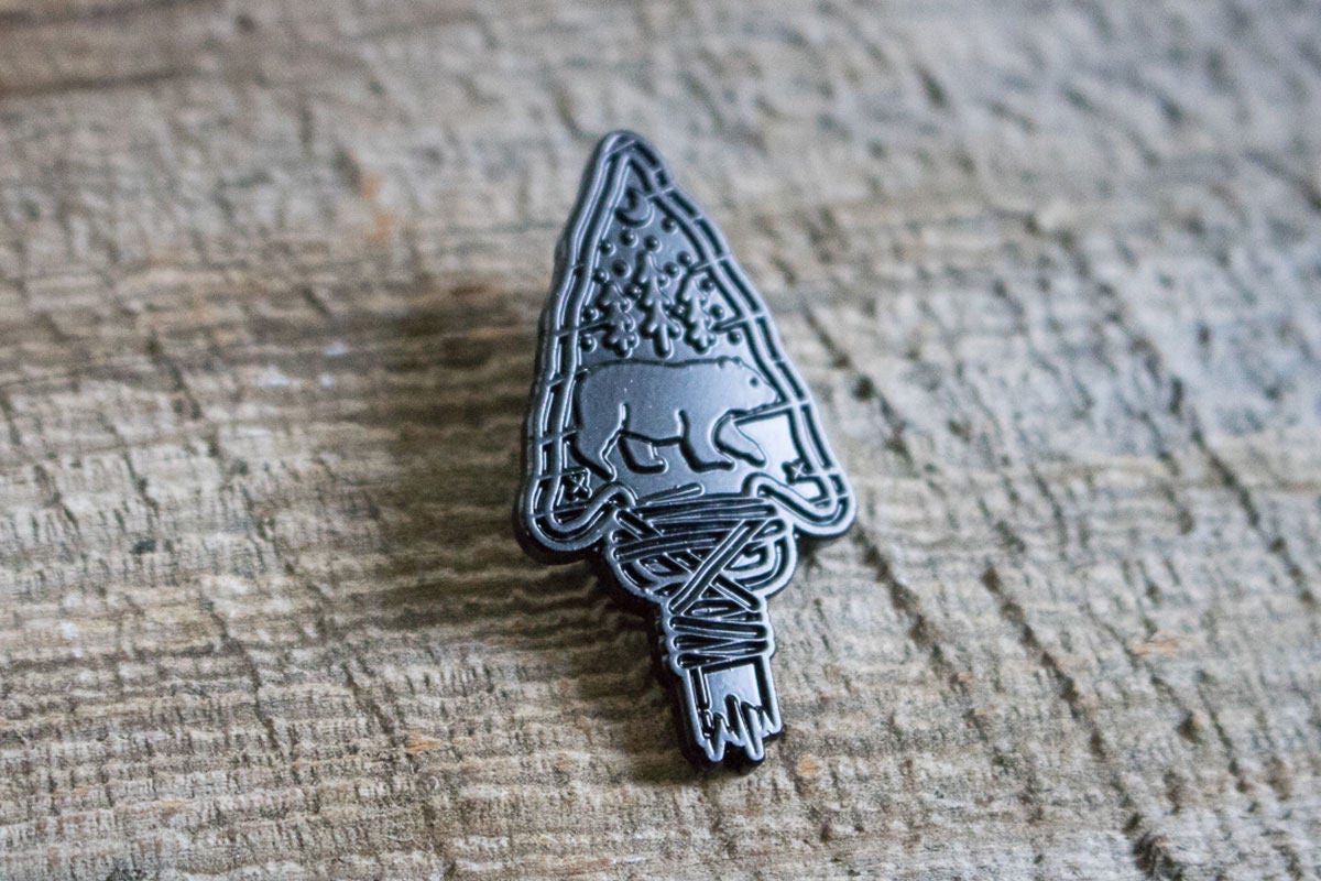 Enamel Pin Black on Black the Great Black Bear - Etsy