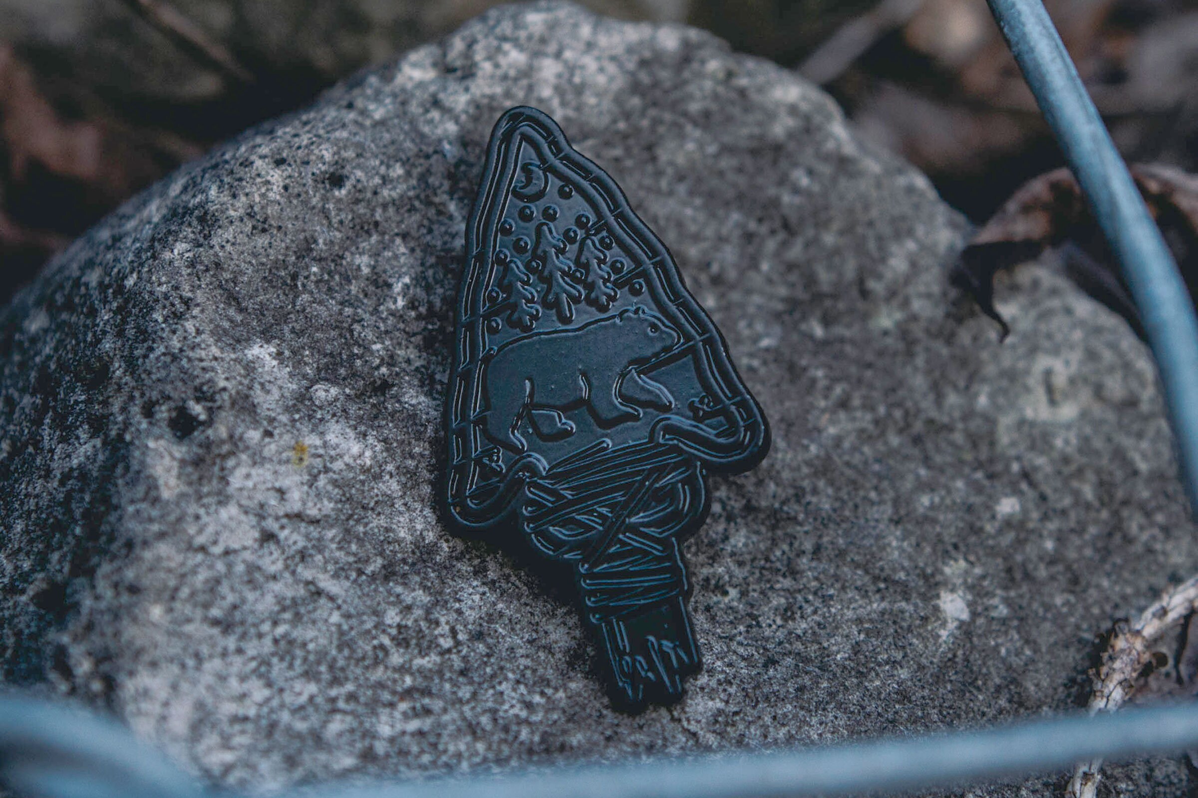 Enamel Pin - Black on Black - the Great Black Bear - Etsy