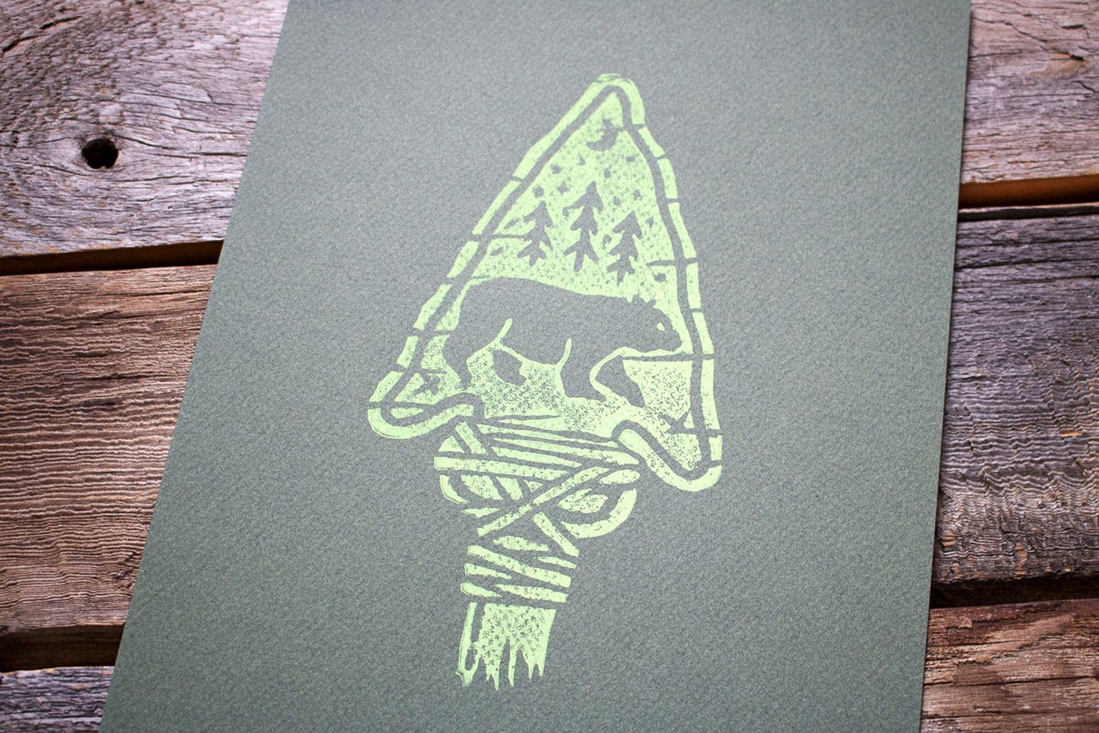 Block Print the Great Black Bear Variant - Etsy Canada